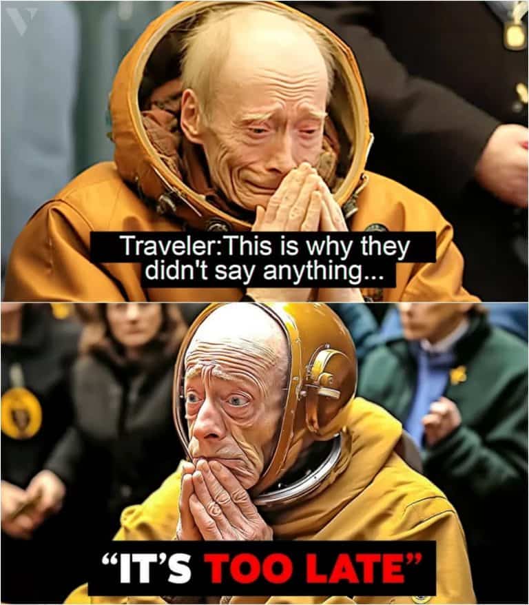 A strange man declares: “I am a time traveler from the year 2345, I am ...